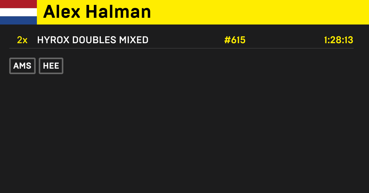 Alex Halman, HYROX OPEN athlete