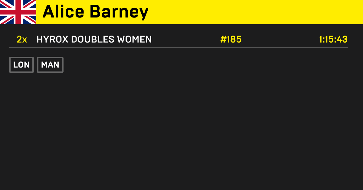 Alice Barney, HYROX OPEN athlete