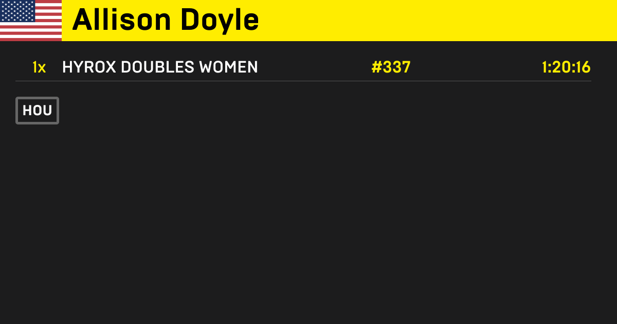 Allison Doyle, HYROX OPEN athlete