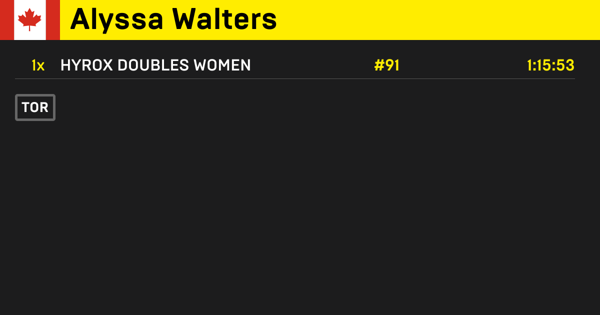 Alyssa Walters, HYROX OPEN athlete