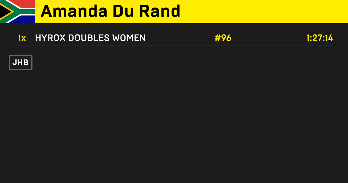 Amanda Du Rand, HYROX OPEN athlete