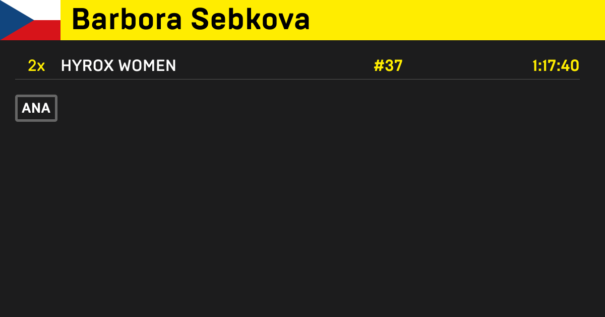 Barbora Sebkova, HYROX OPEN athlete