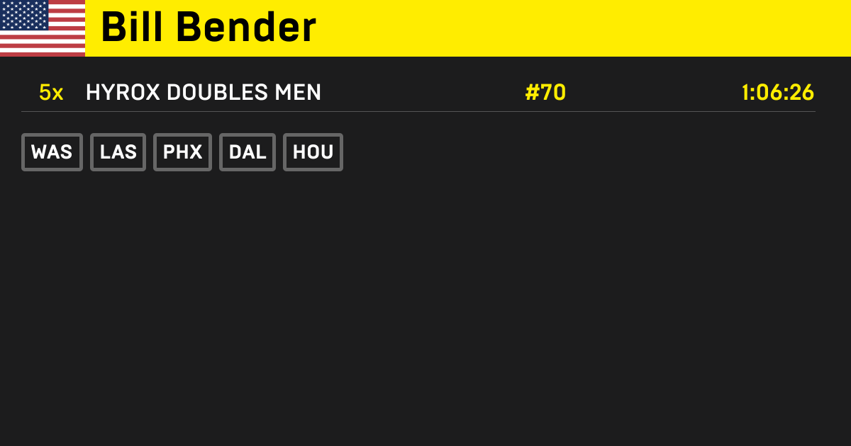 Bill Bender, HYROX OPEN athlete