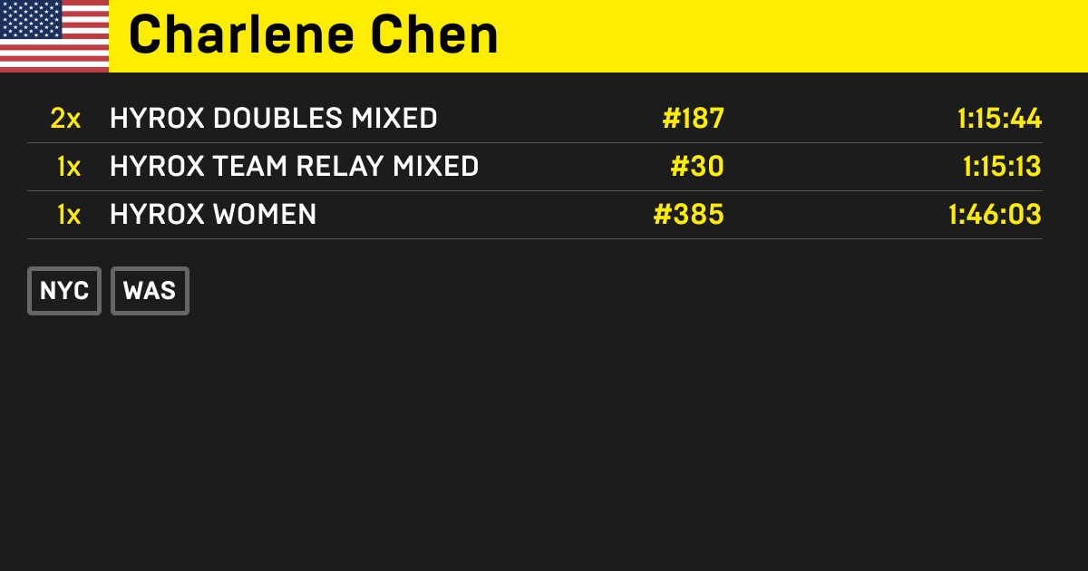 Charlene Chen, HYROX OPEN athlete