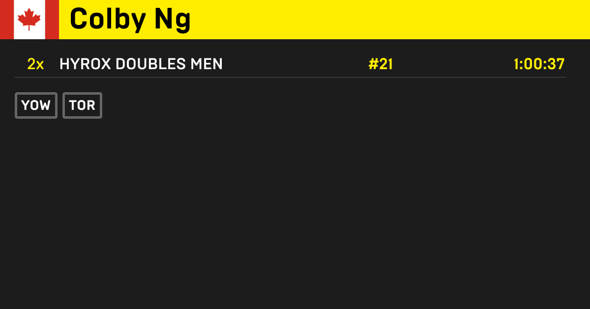 Colby Ng, HYROX OPEN athlete