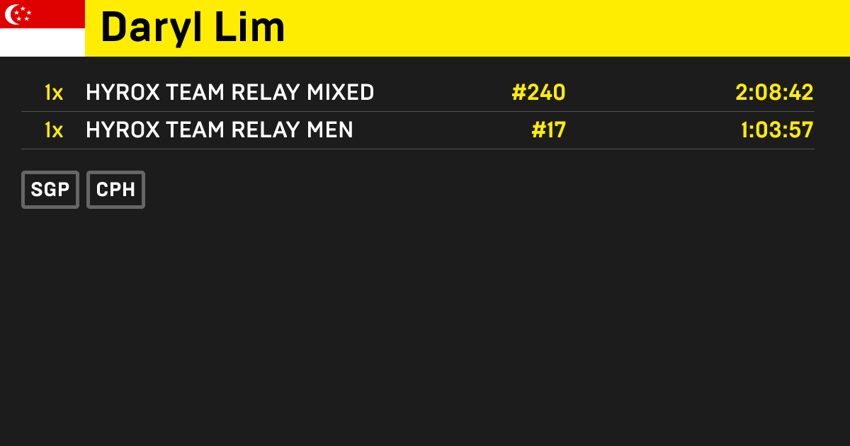 Daryl Lim, HYROX athlete