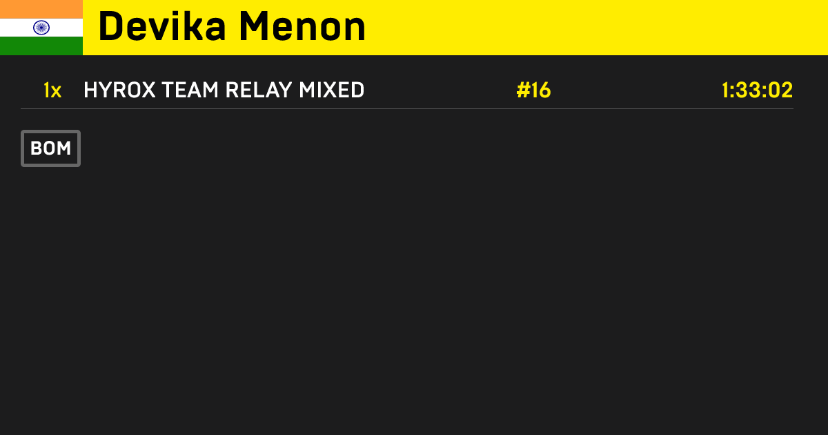 Devika Menon, HYROX athlete