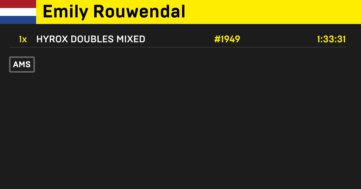 Emily Rouwendal, HYROX OPEN athlete