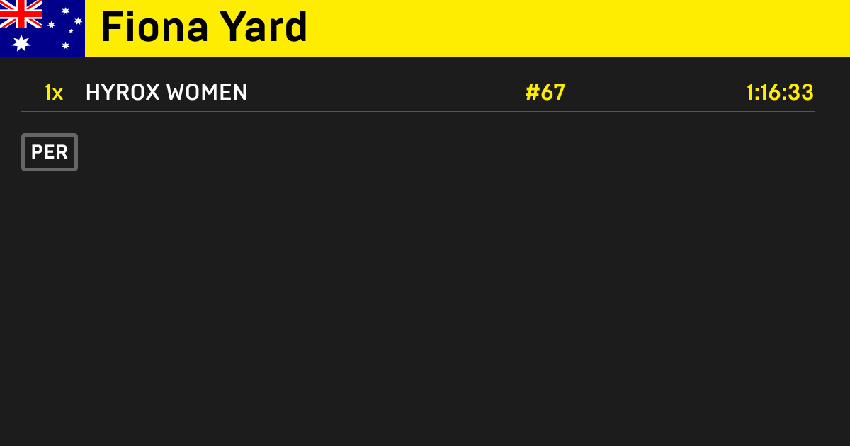 Fiona Yard, HYROX OPEN athlete
