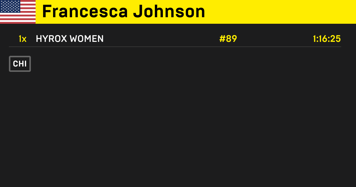 Francesca Johnson, HYROX OPEN athlete