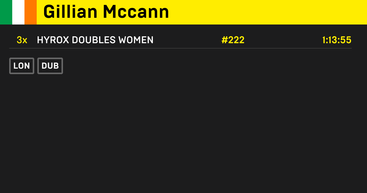 Gillian Mccann, HYROX OPEN athlete