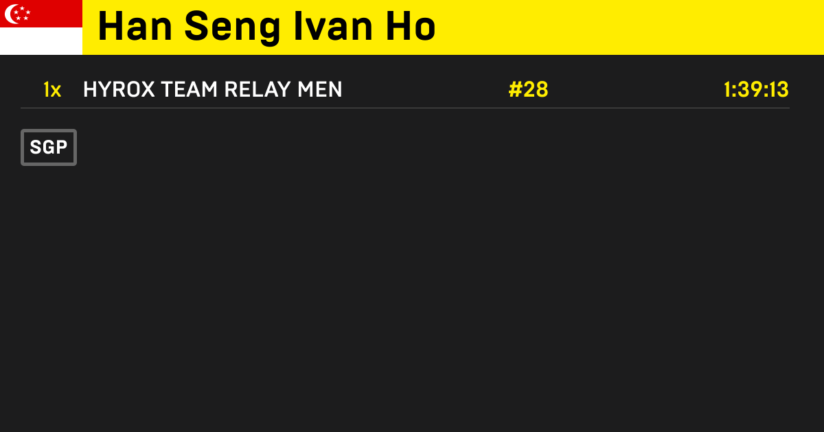 Han Seng Ivan Ho, HYROX OPEN athlete