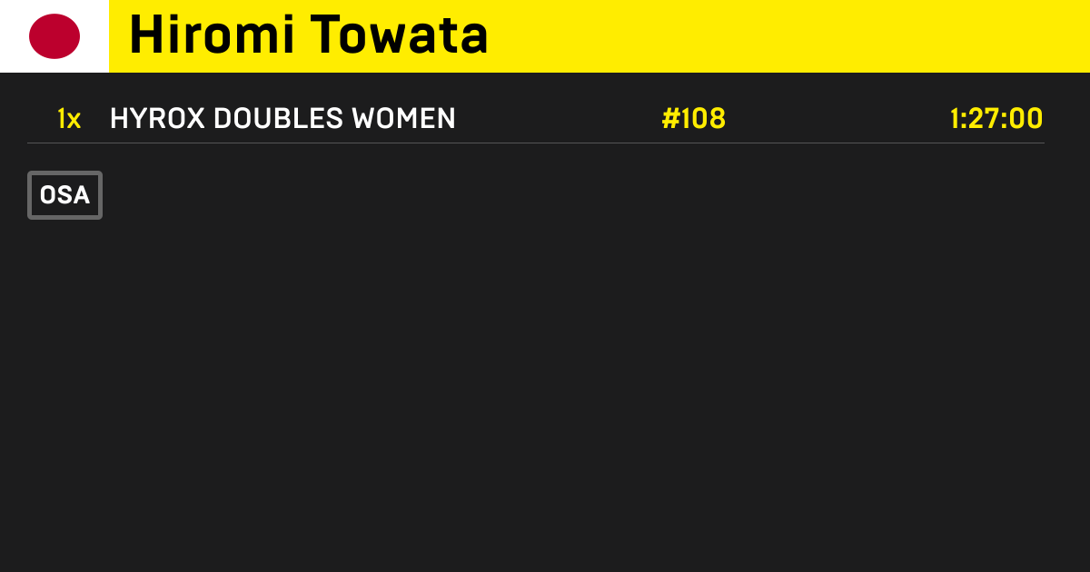 Hiromi Towata, HYROX OPEN athlete