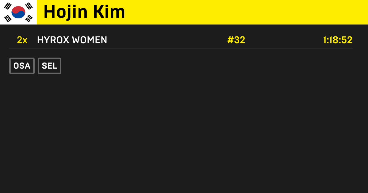 Hojin Kim, HYROX OPEN athlete