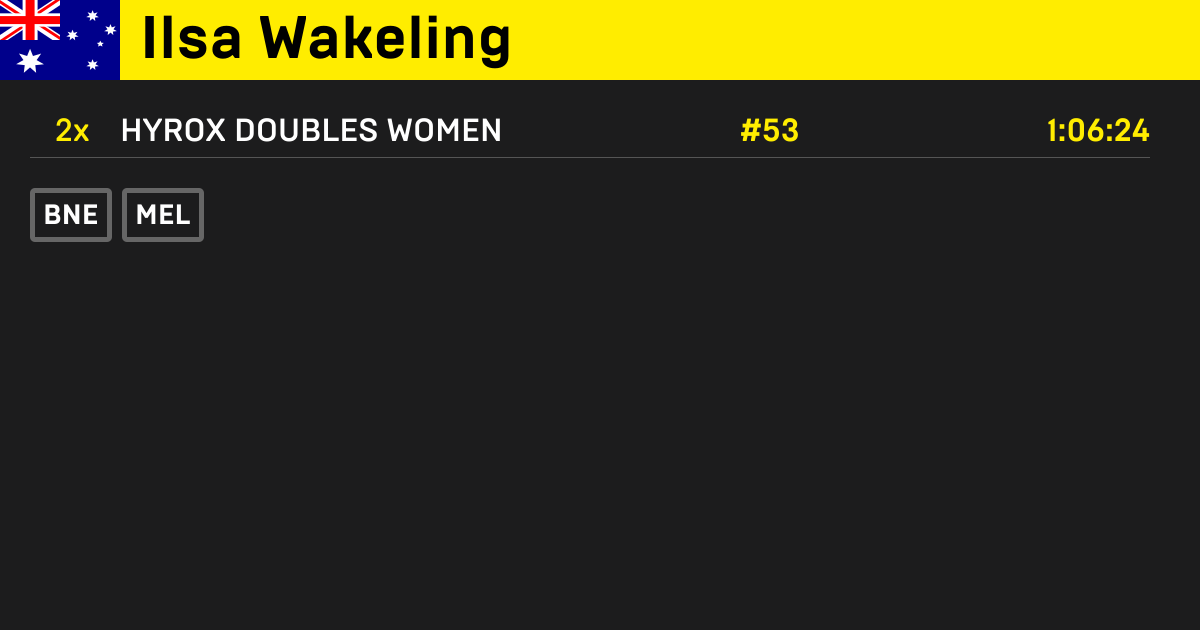 Ilsa Wakeling, HYROX OPEN athlete