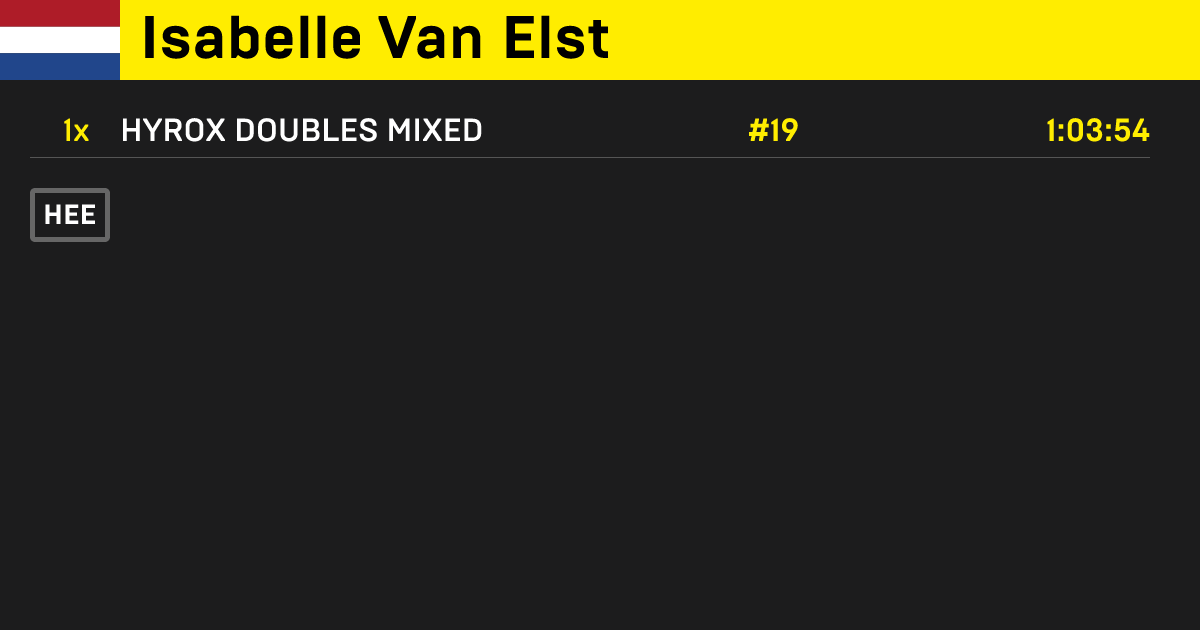 Isabelle Van Elst, HYROX athlete