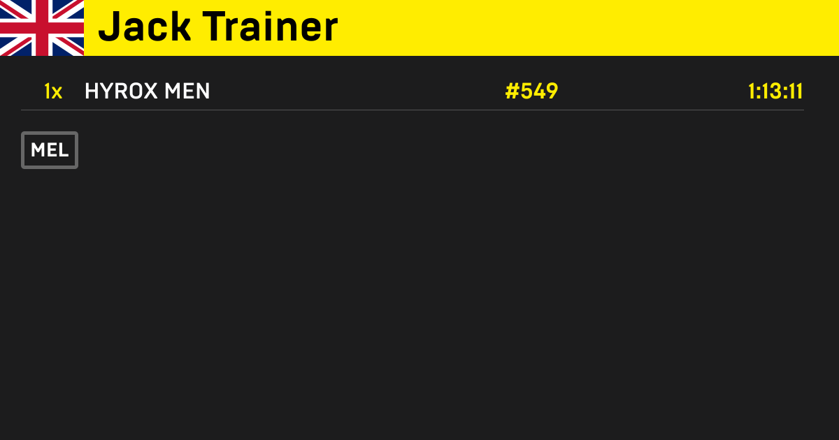 Jack Trainer, HYROX OPEN athlete