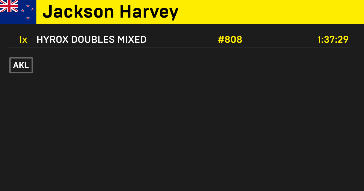 Jackson Harvey, HYROX OPEN athlete