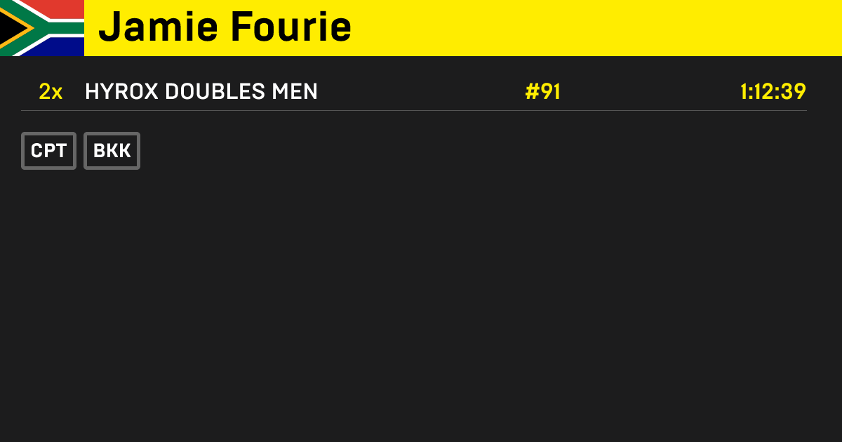 Jamie Fourie, HYROX athlete