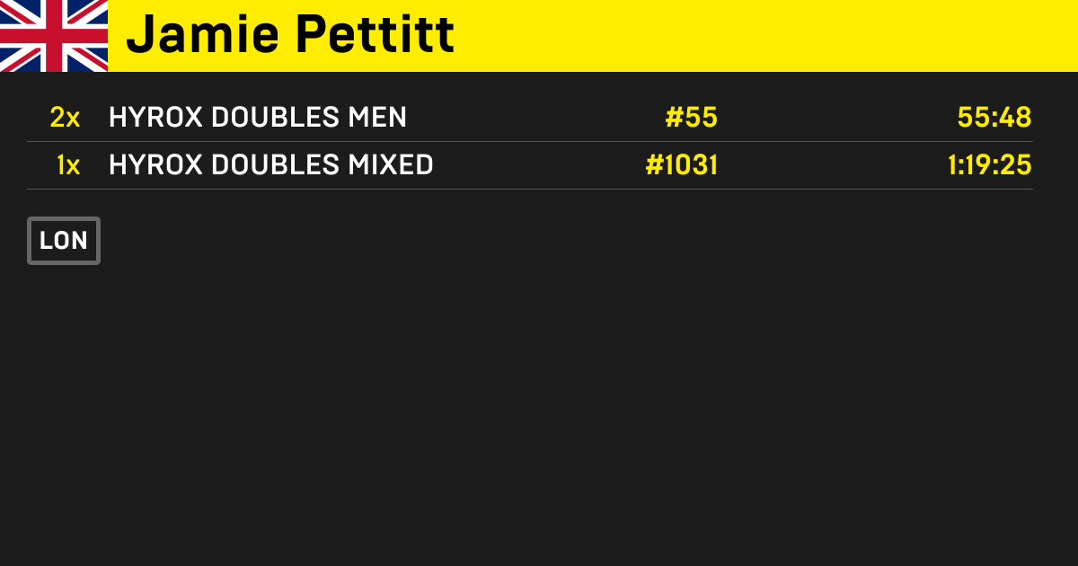 Jamie Pettitt, HYROX OPEN athlete
