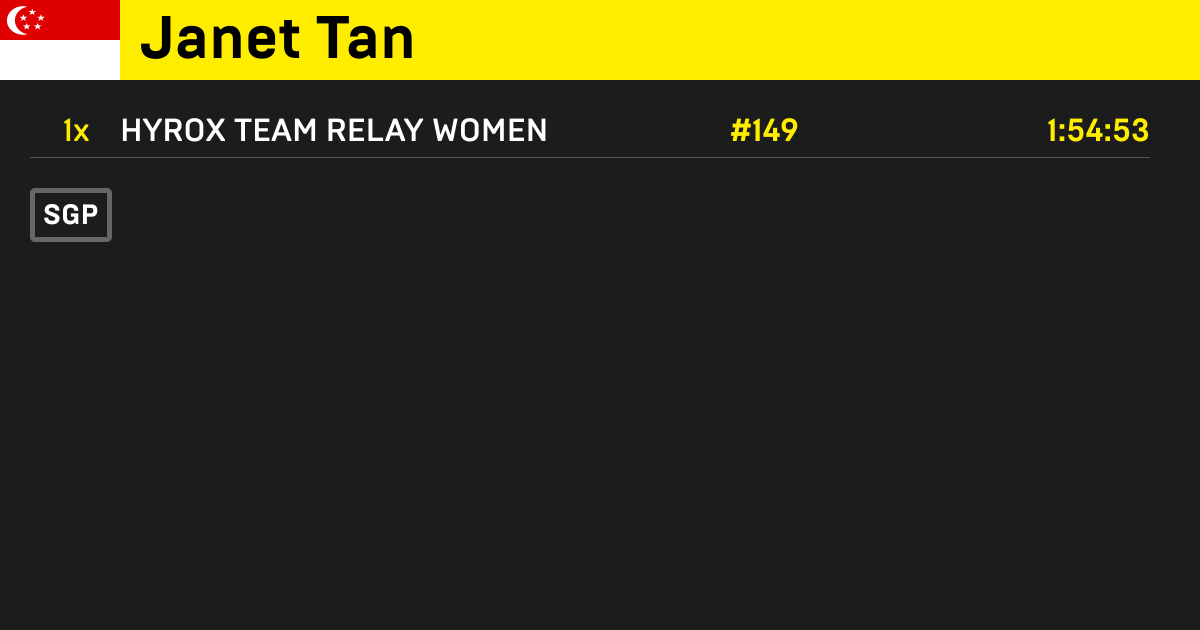 Janet Tan, HYROX OPEN athlete