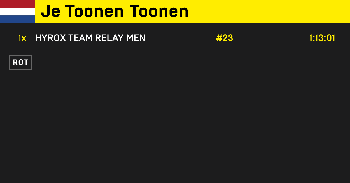 Je Toonen Toonen, HYROX athlete