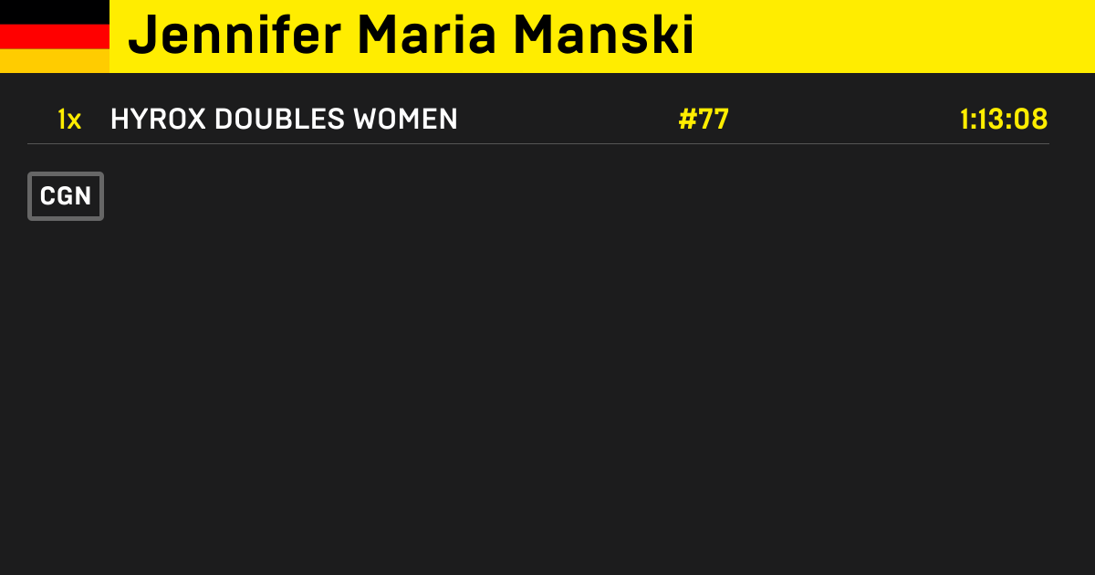 Jennifer Maria Manski, HYROX OPEN athlete