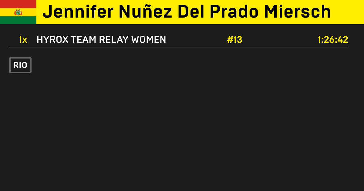 Jennifer Nuñez Del Prado Miersch, HYROX OPEN athlete