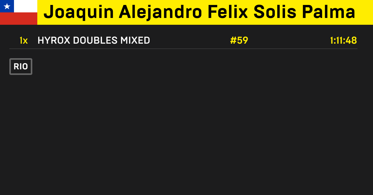 Joaquin Alejandro Felix Solis Palma, HYROX OPEN athlete