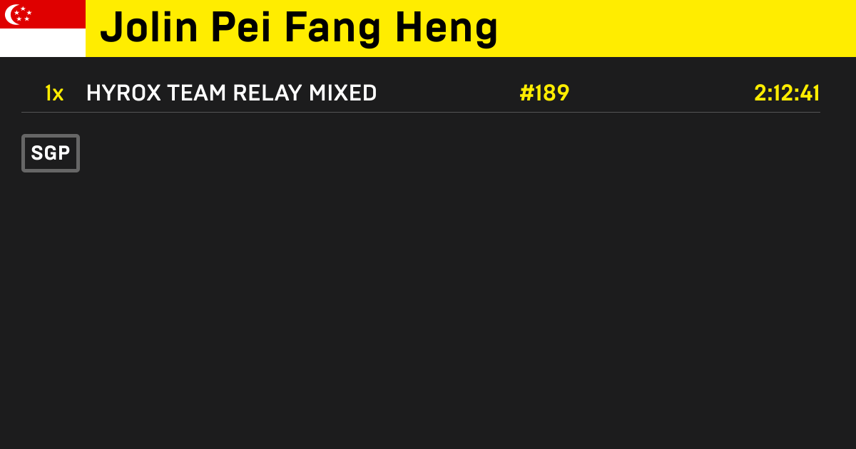Jolin Pei Fang Heng, HYROX OPEN athlete