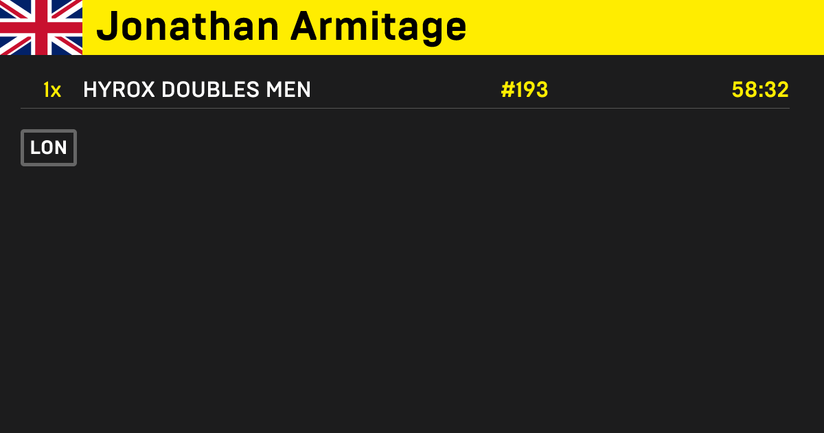 Jonathan Armitage, HYROX athlete