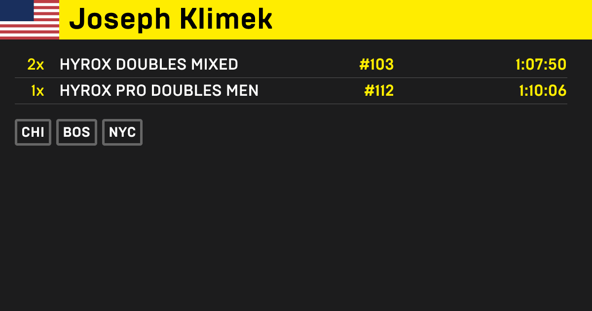 Joseph Klimek, HYROX PRO athlete