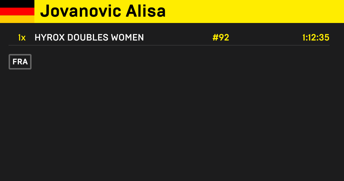 Jovanovic Alisa, HYROX OPEN athlete