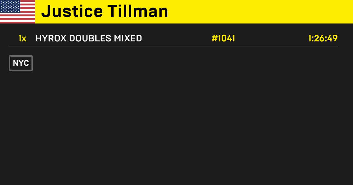 Justice Tillman, HYROX OPEN athlete