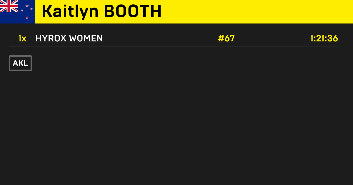 KAITLYN BOOTH, HYROX athlete