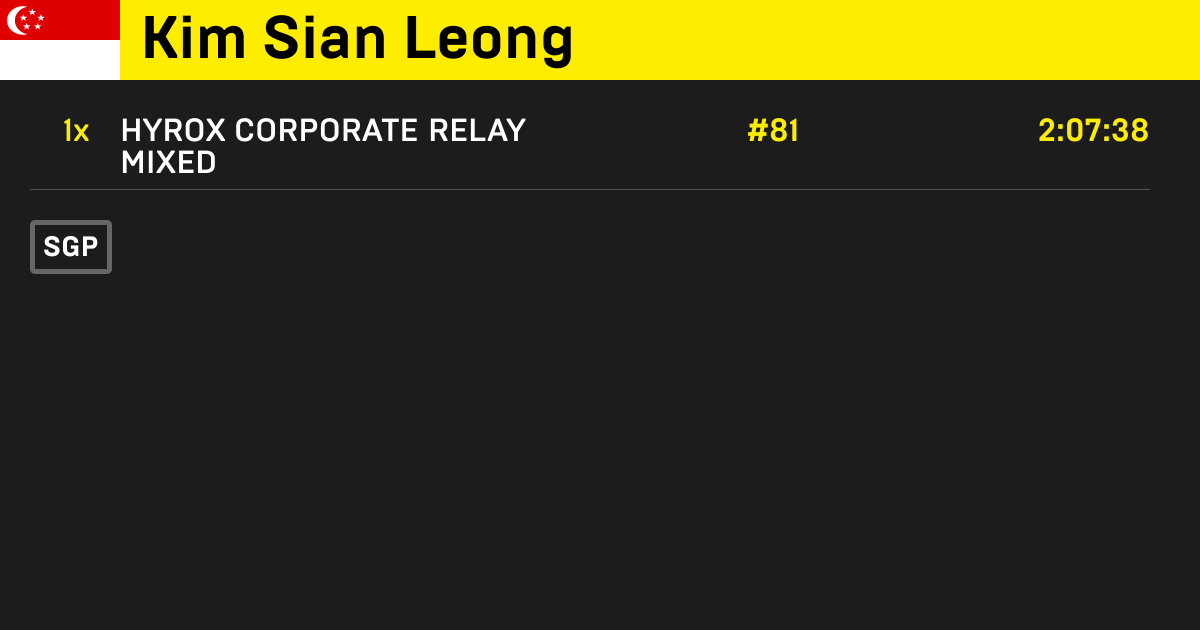 Kim Sian Leong, HYROX OPEN athlete