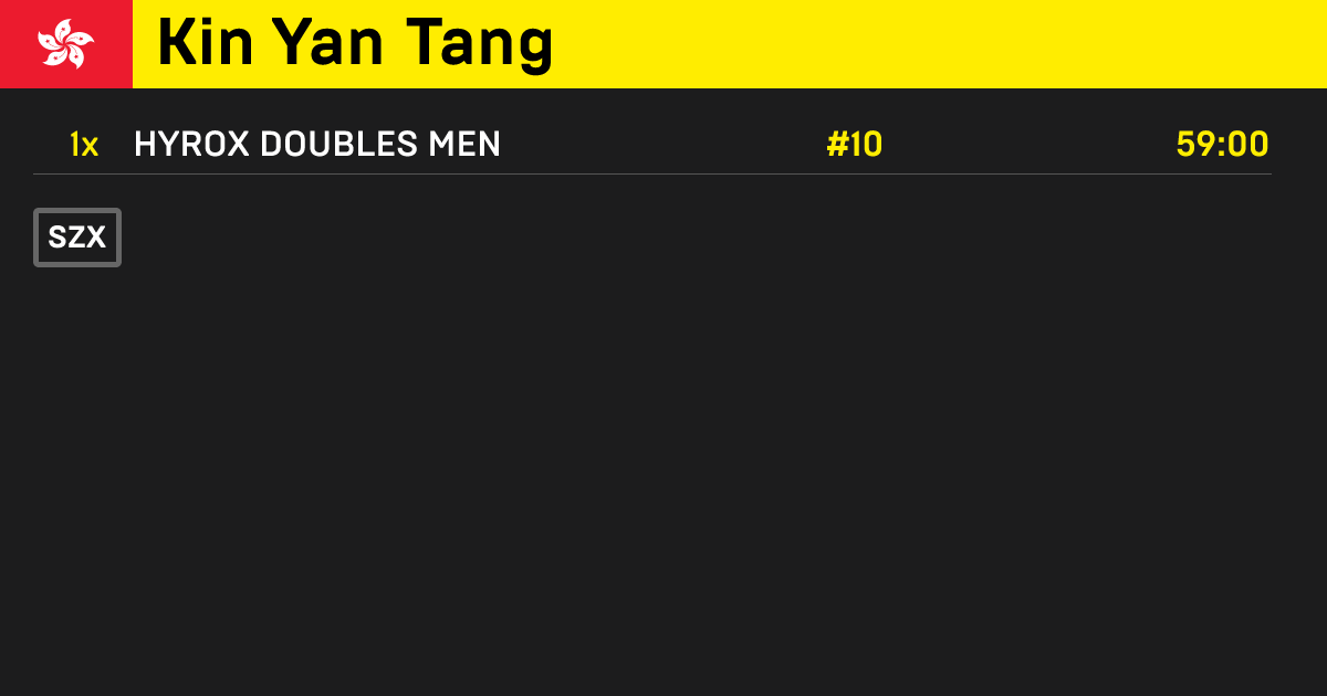 Kin Yan Tang, HYROX athlete