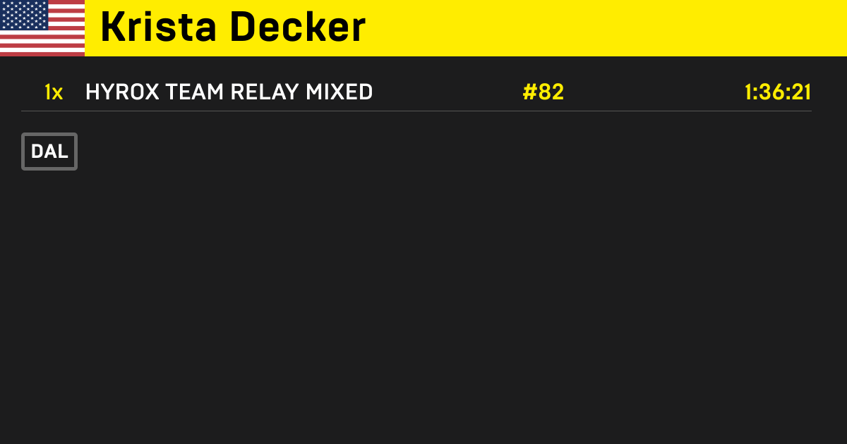 Krista Decker, HYROX OPEN athlete