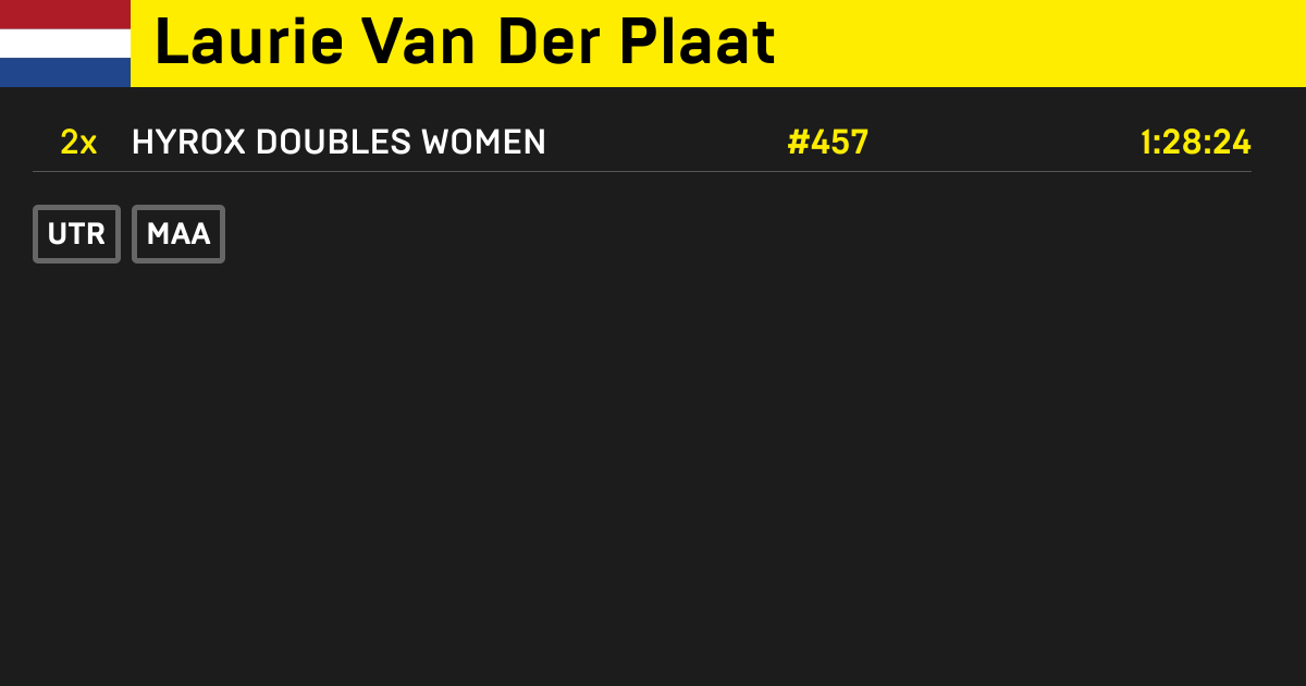 Laurie Van Der Plaat, HYROX OPEN athlete
