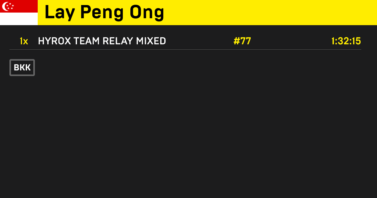 Lay Peng Ong, HYROX athlete