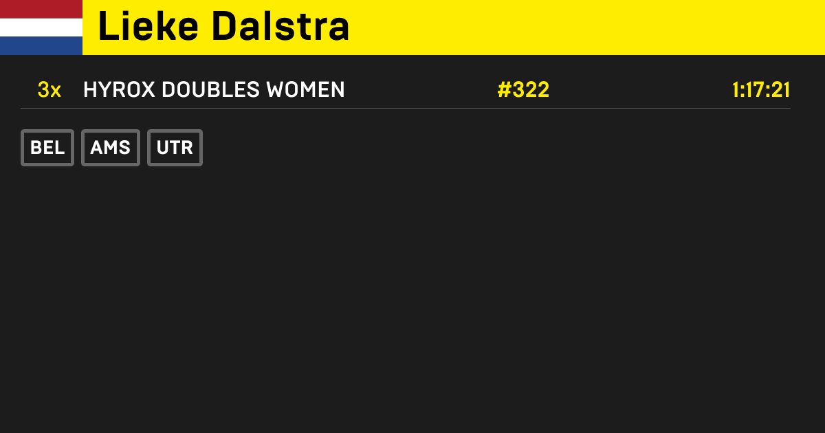 Lieke Dalstra, HYROX OPEN athlete