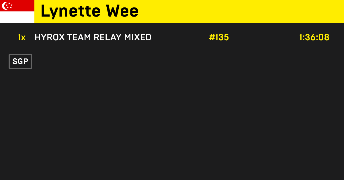 Lynette Wee, HYROX athlete