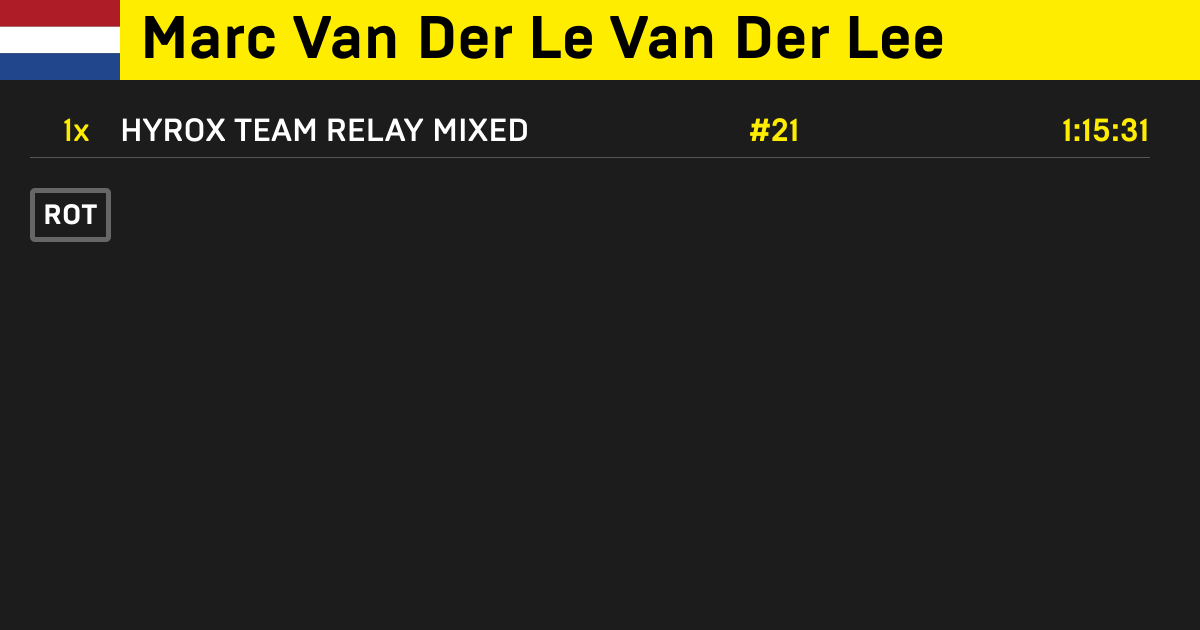 Marc Van Der Le Van Der Lee, HYROX OPEN athlete