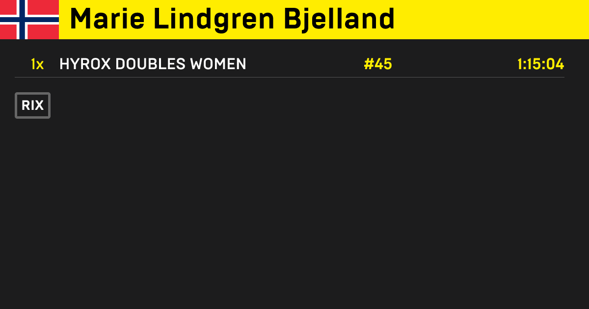 Marie Lindgren Bjelland, HYROX athlete