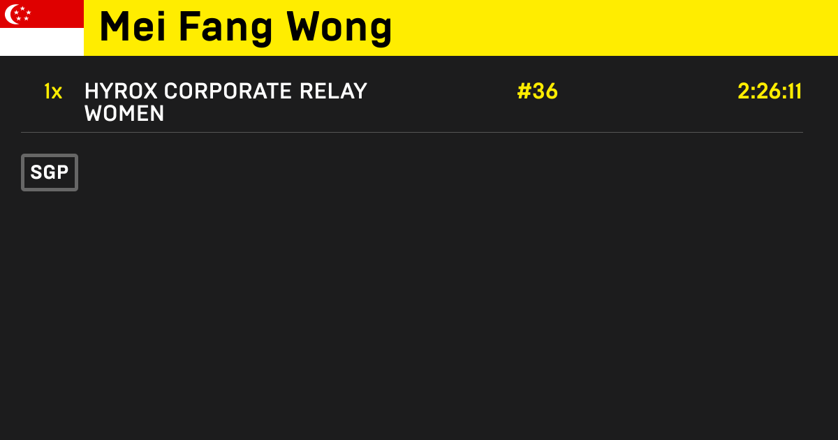 Mei Fang Wong, HYROX OPEN athlete