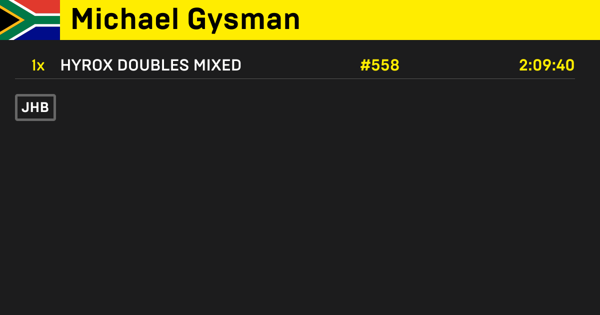 Michael Gysman, HYROX OPEN athlete