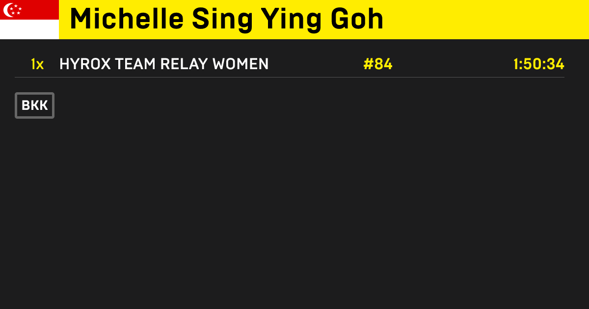 Michelle Sing Ying Goh, HYROX athlete