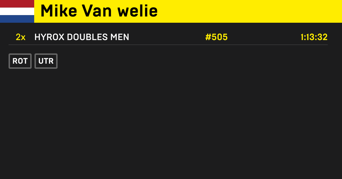 Mike Van welie, HYROX OPEN athlete