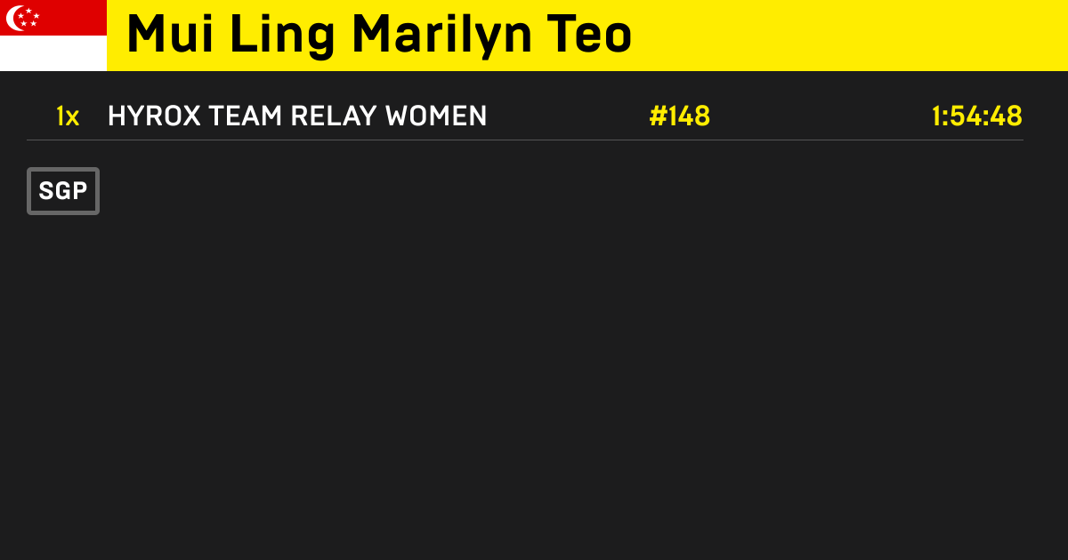 Mui Ling Marilyn Teo, HYROX OPEN athlete