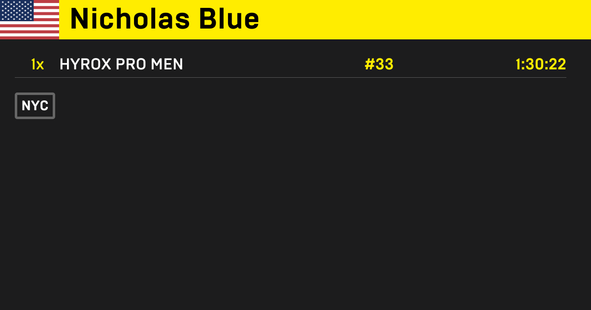 Nicholas Blue, HYROX PRO athlete